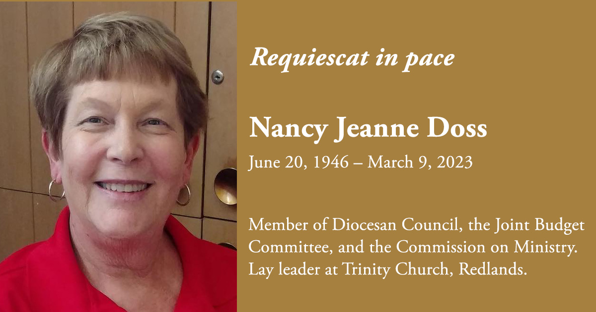 RIP: Nancy Jeanne Doss | Episcopal Diocese of Los Angeles