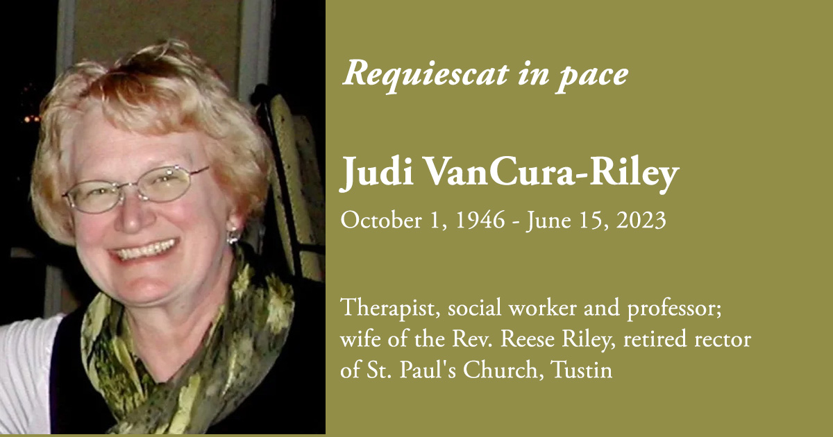 RIP: Judi VanCura-Riley | Episcopal Diocese of Los Angeles