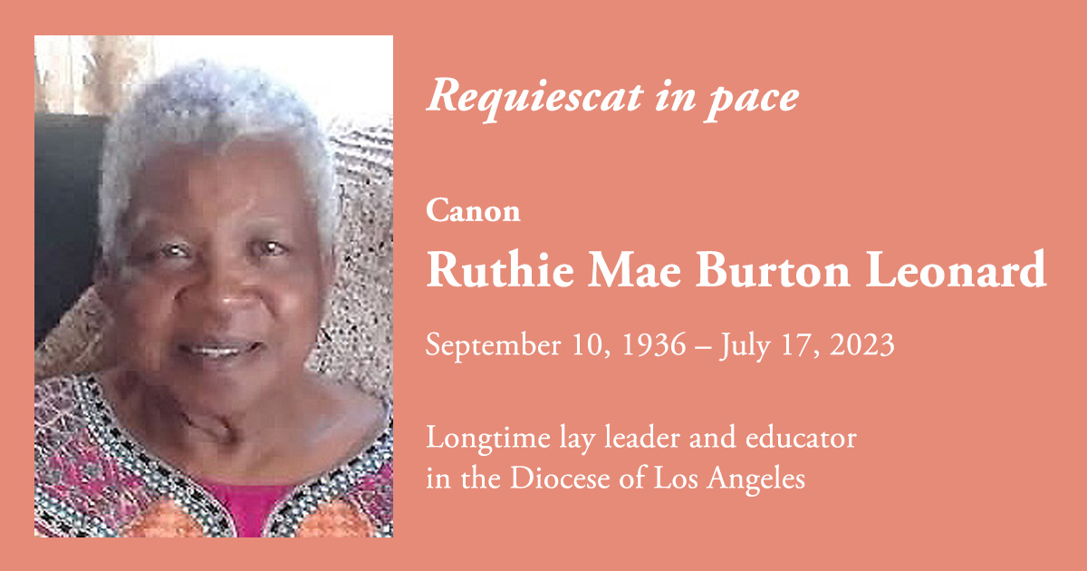 Canon Ruthie Mae Burton Leonard | Episcopal Diocese of Los Angeles