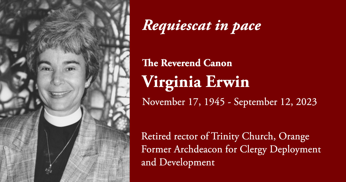 RIP: The Reverend Canon Virginia Gilbert Erwin | Episcopal Diocese of ...