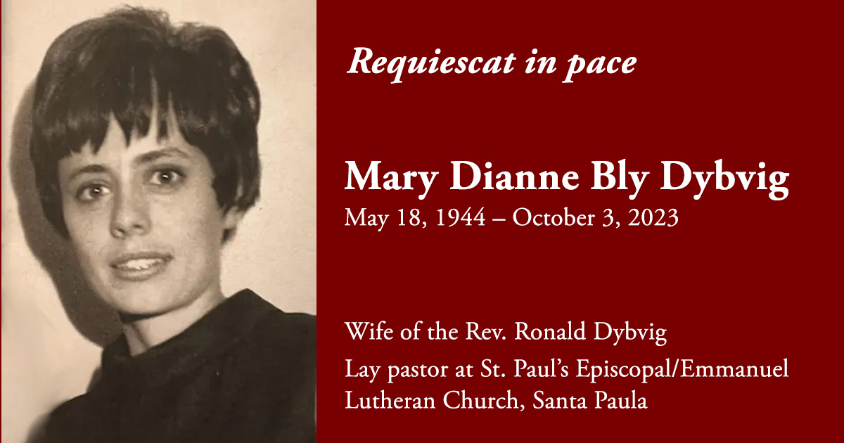 RIP: Mary Dianne Bly Dybvig | Episcopal Diocese of Los Angeles