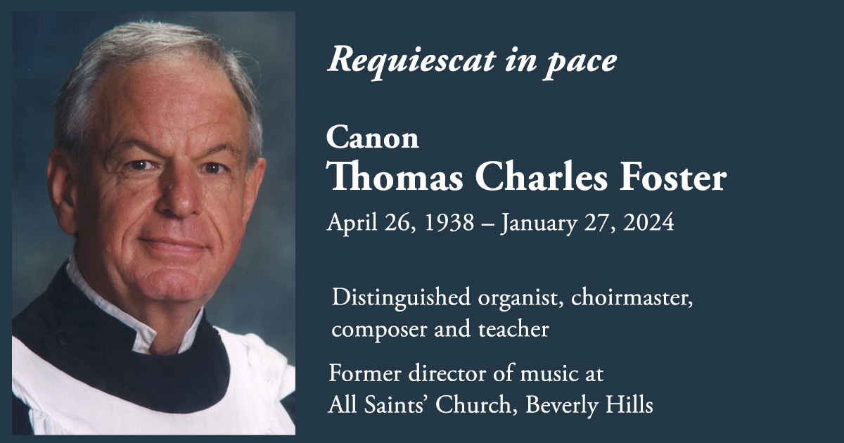 RIP: Canon Thomas Charles Foster | Episcopal Diocese of Los Angeles